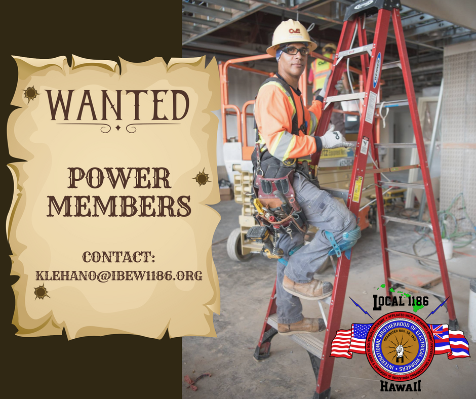 Power Members - we want you! - IBEW 1186