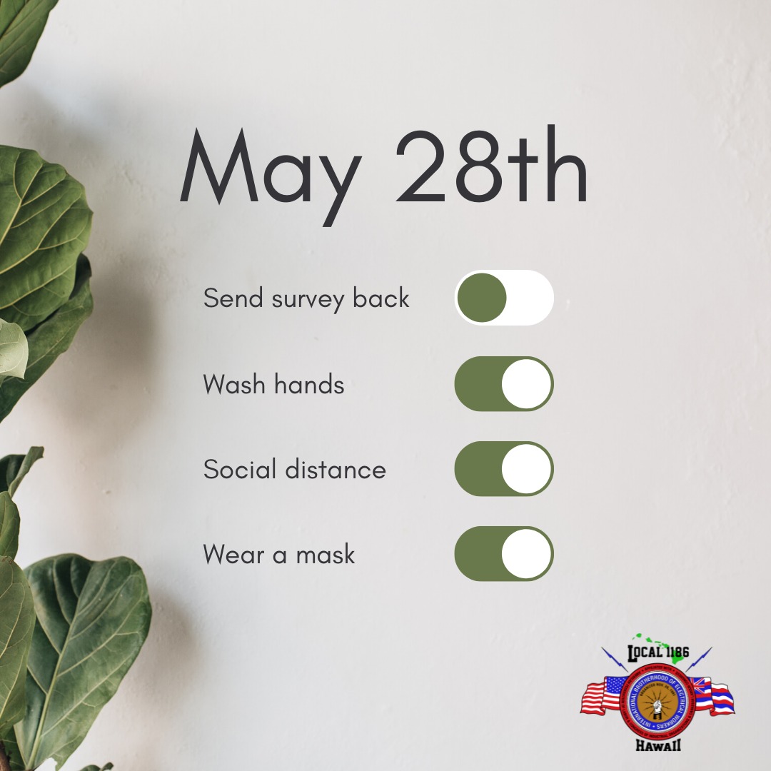 SURVEY DEADLINE COMING UP! – IBEW 1186