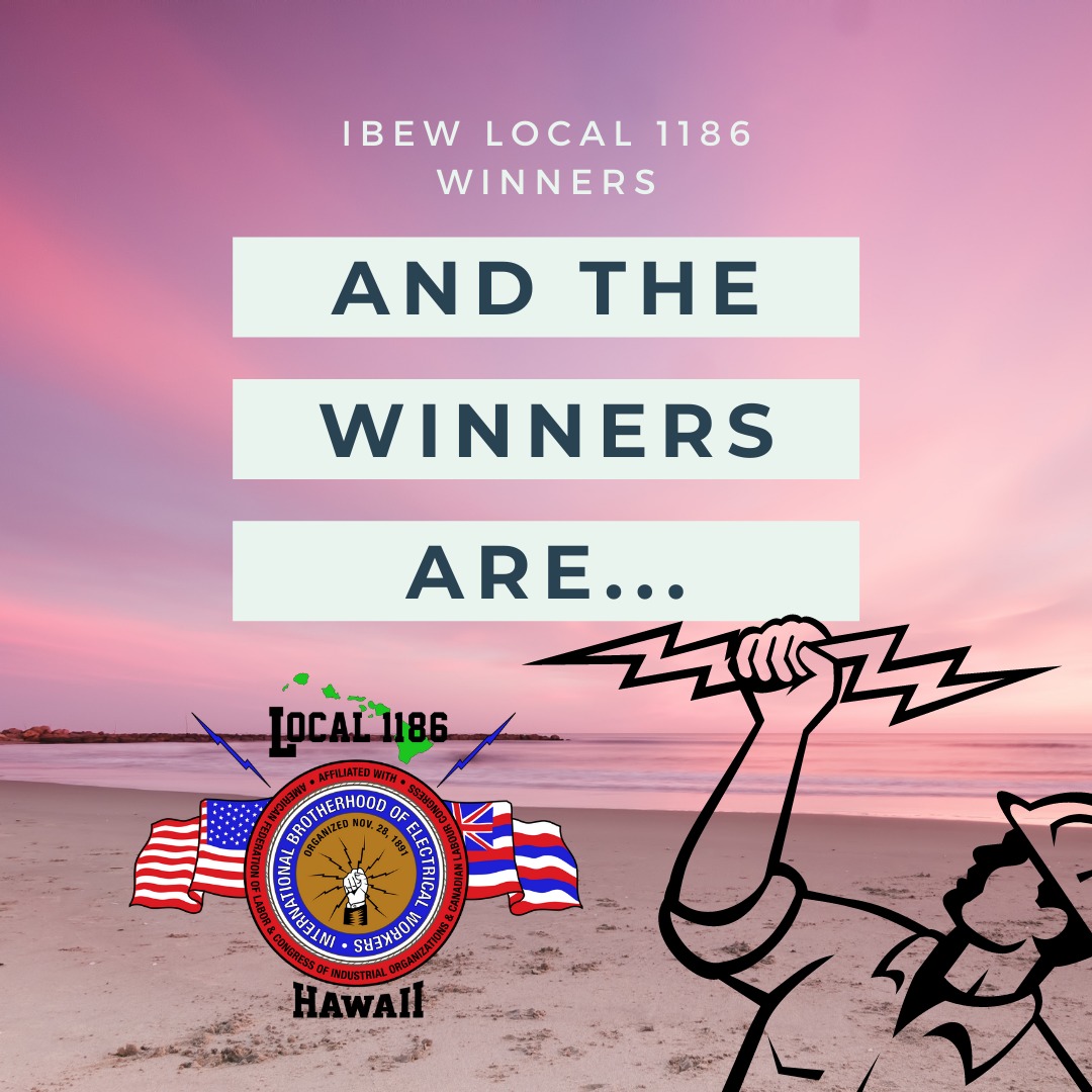 WINNER for today, MONDAY, 4/11/22 – IBEW 1186